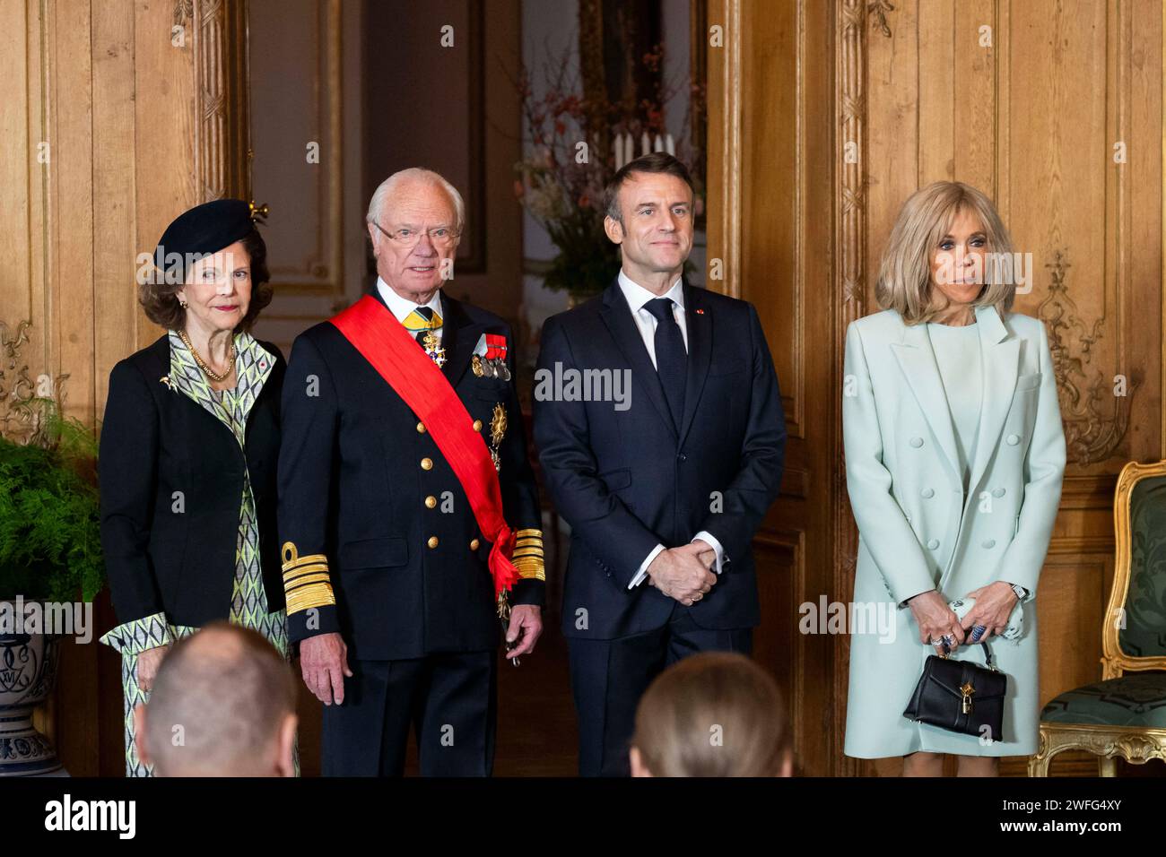 Stockholm, Sweden. 30th Jan, 2024. French President Emmanuel Macron ...
