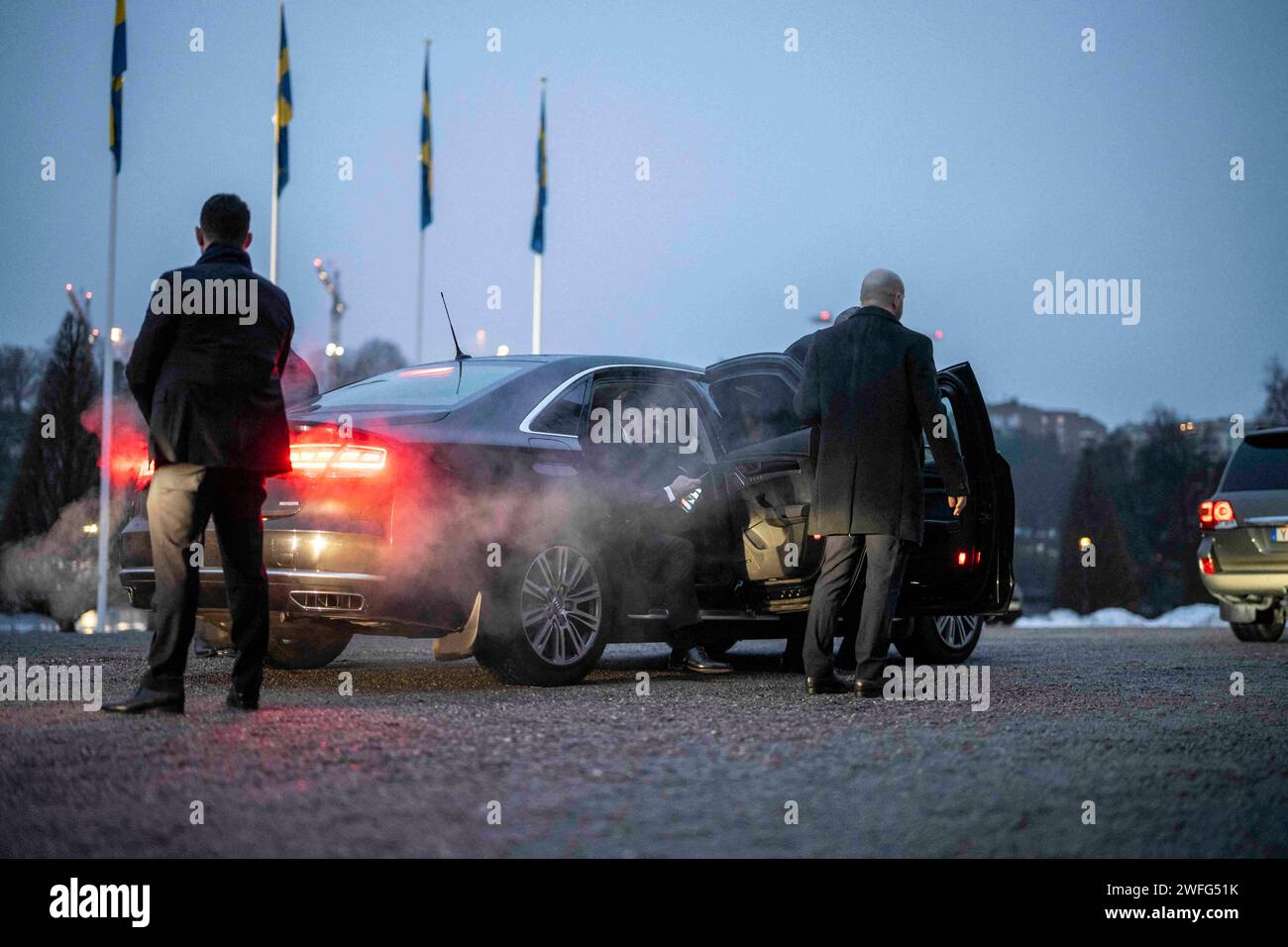 Stockholm, Sweden. 30th Jan, 2024. French president Emmanuel macron ...