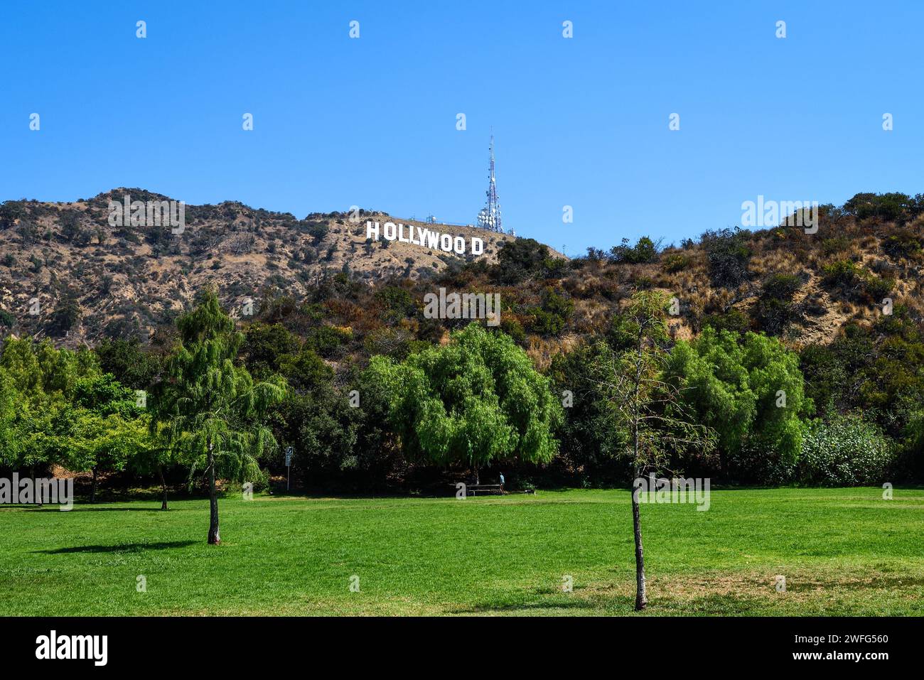 View of the Hollywood Sign from the Lawns of Lake Hollywood Park - Los ...