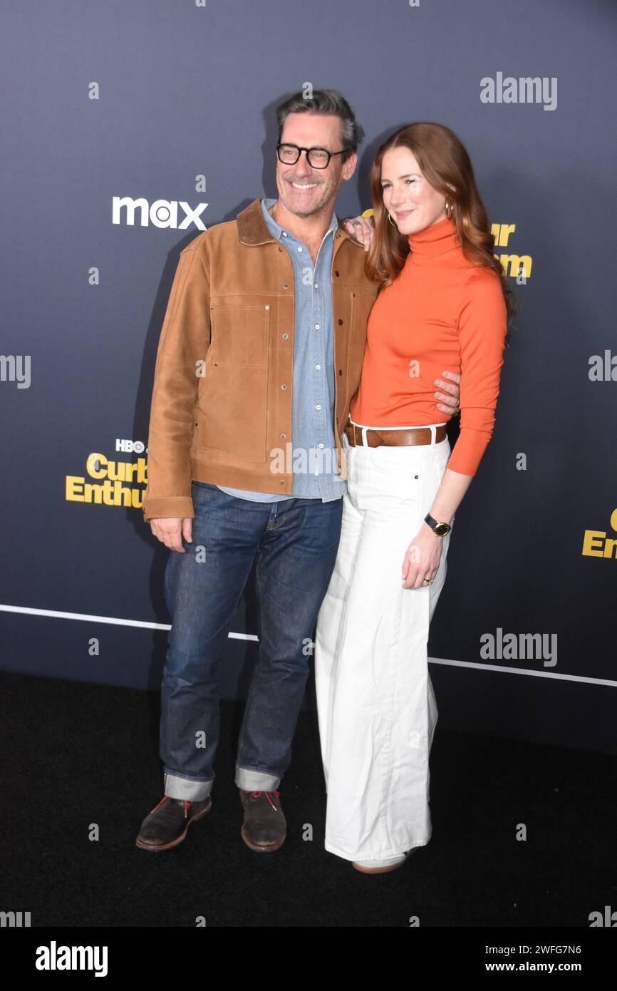 Los Angeles, California, USA 30th January 2024 Actor Jon Hamm and wife ...