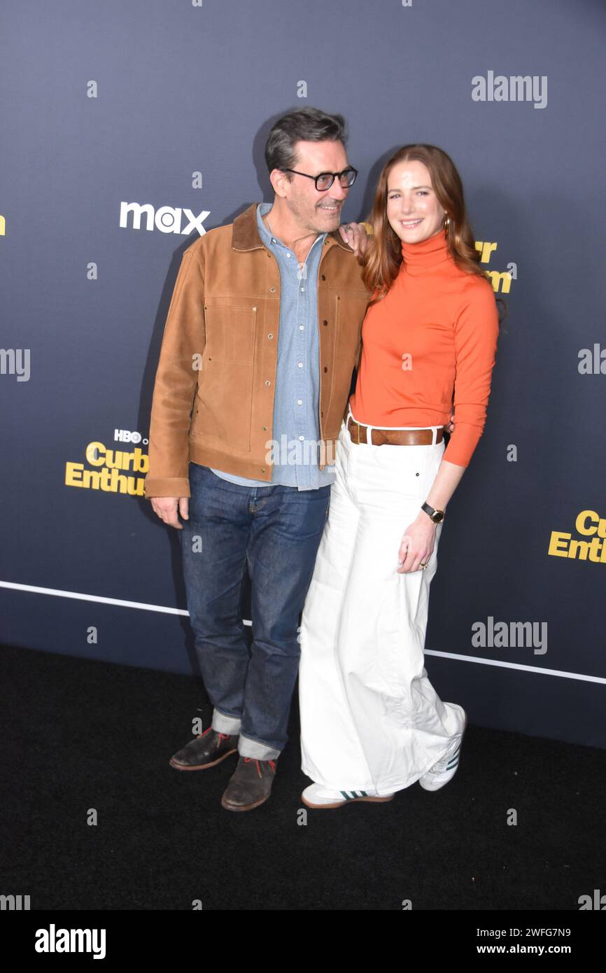 Los Angeles, California, USA 30th January 2024 Actor Jon Hamm and wife ...