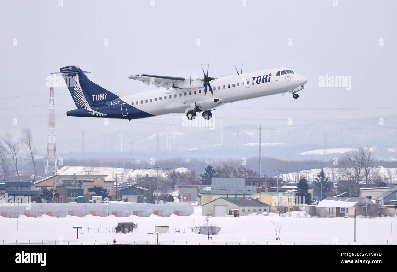 A photo shows an aircraft of TOKI Air, a new airline based at Niigata ...