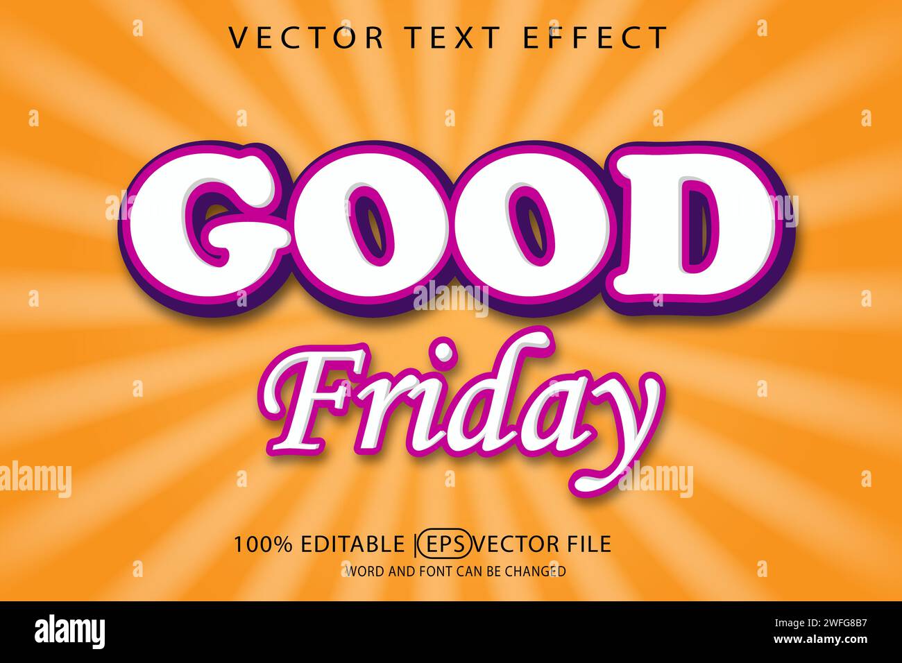 Good Friday, editable vector eps template with 3D text effect Stock ...