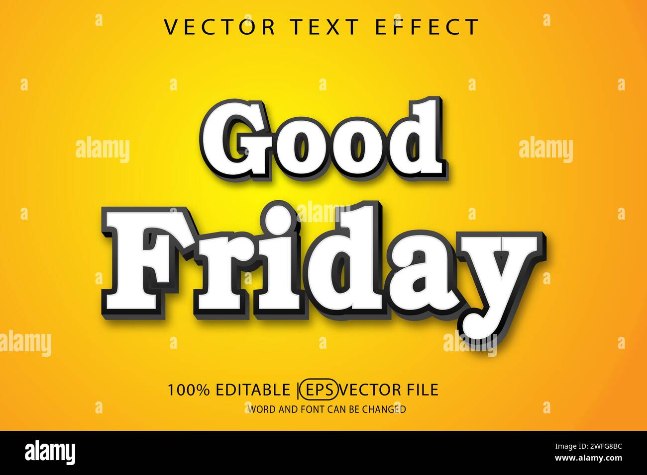 Good Friday, editable vector eps template with 3D text effect Stock ...