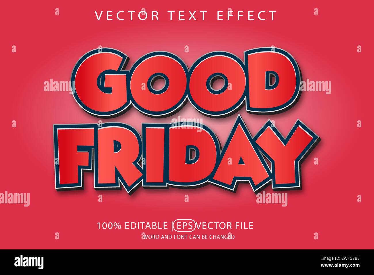 Good Friday, editable vector eps template with 3D text effect Stock ...