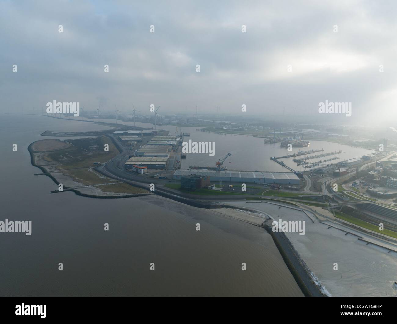 Delfzijl port in the north of the Netherlands, one of the large ...