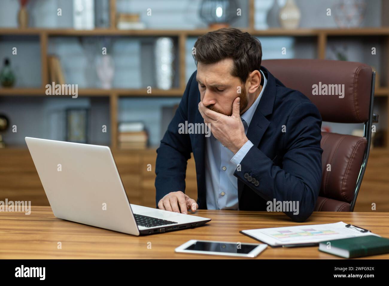Man stomach ache table hi-res stock photography and images - Alamy