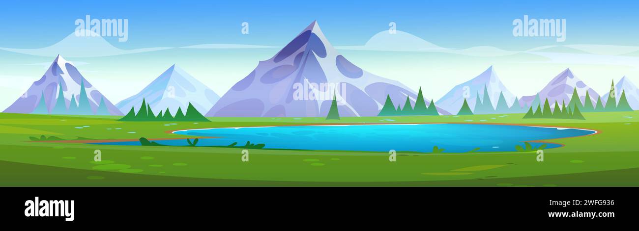 Sunny spring day rocky Stock Vector Images - Alamy