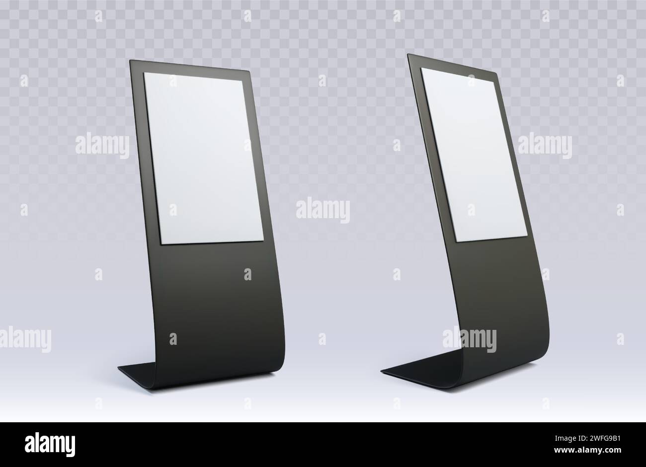 Advertising and promo information booth stand or board. Realistic vector illustration set of ...