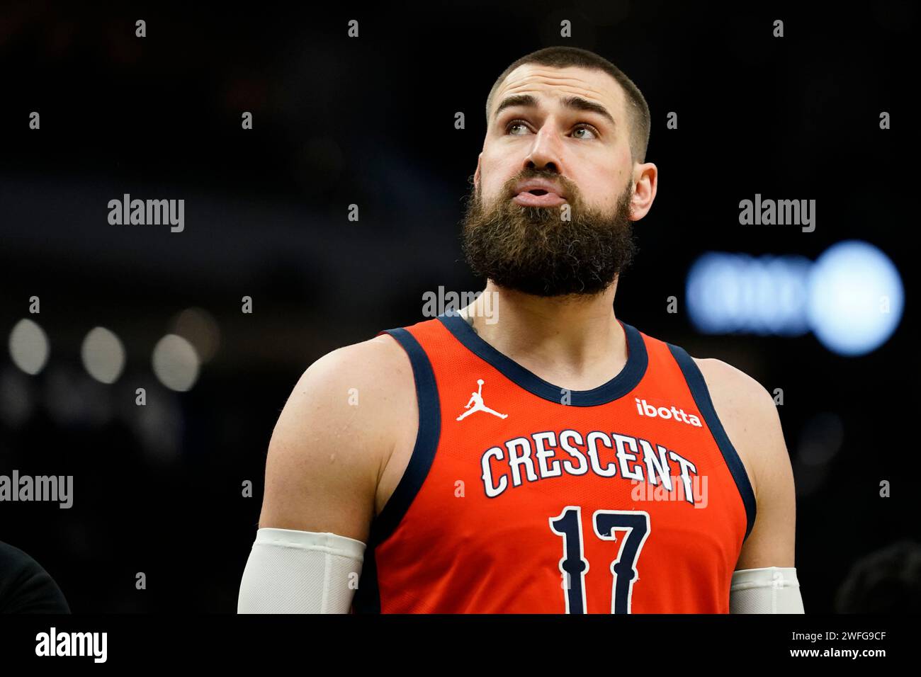New Orleans Pelicans' Jonas Valanciunas during the first half of an NBA ...