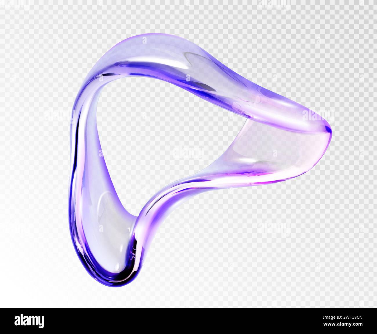 Abstract shape 3D glass object isolated on transparent background ...