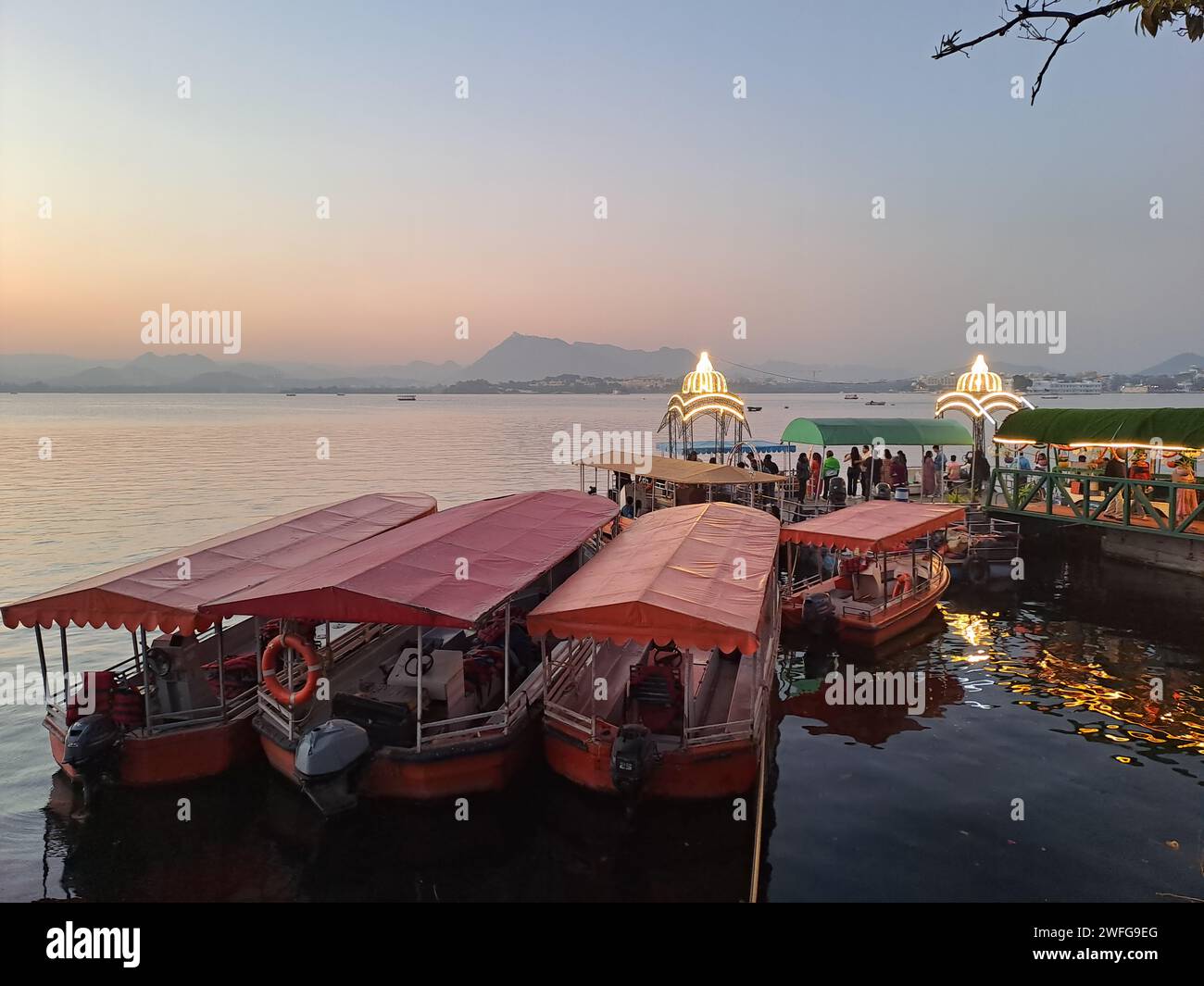 Lake Pichola Municipal Boat Ride Point in Udaipur, Rajasthan, India ...