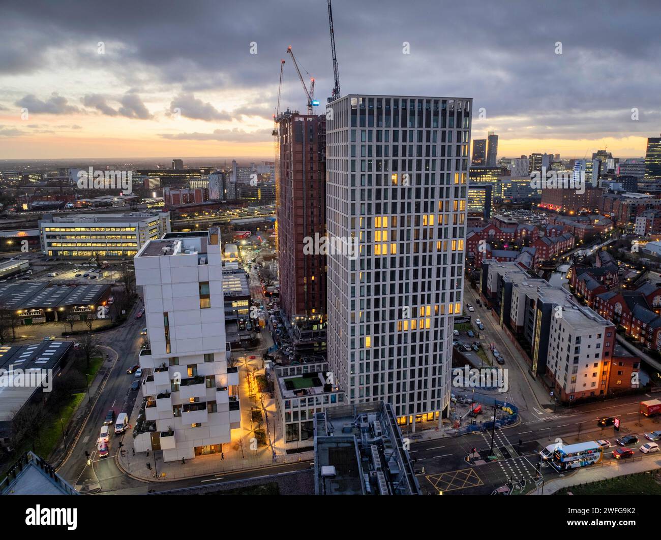Great Ancoats street in Manchester early evening Stock Photo - Alamy