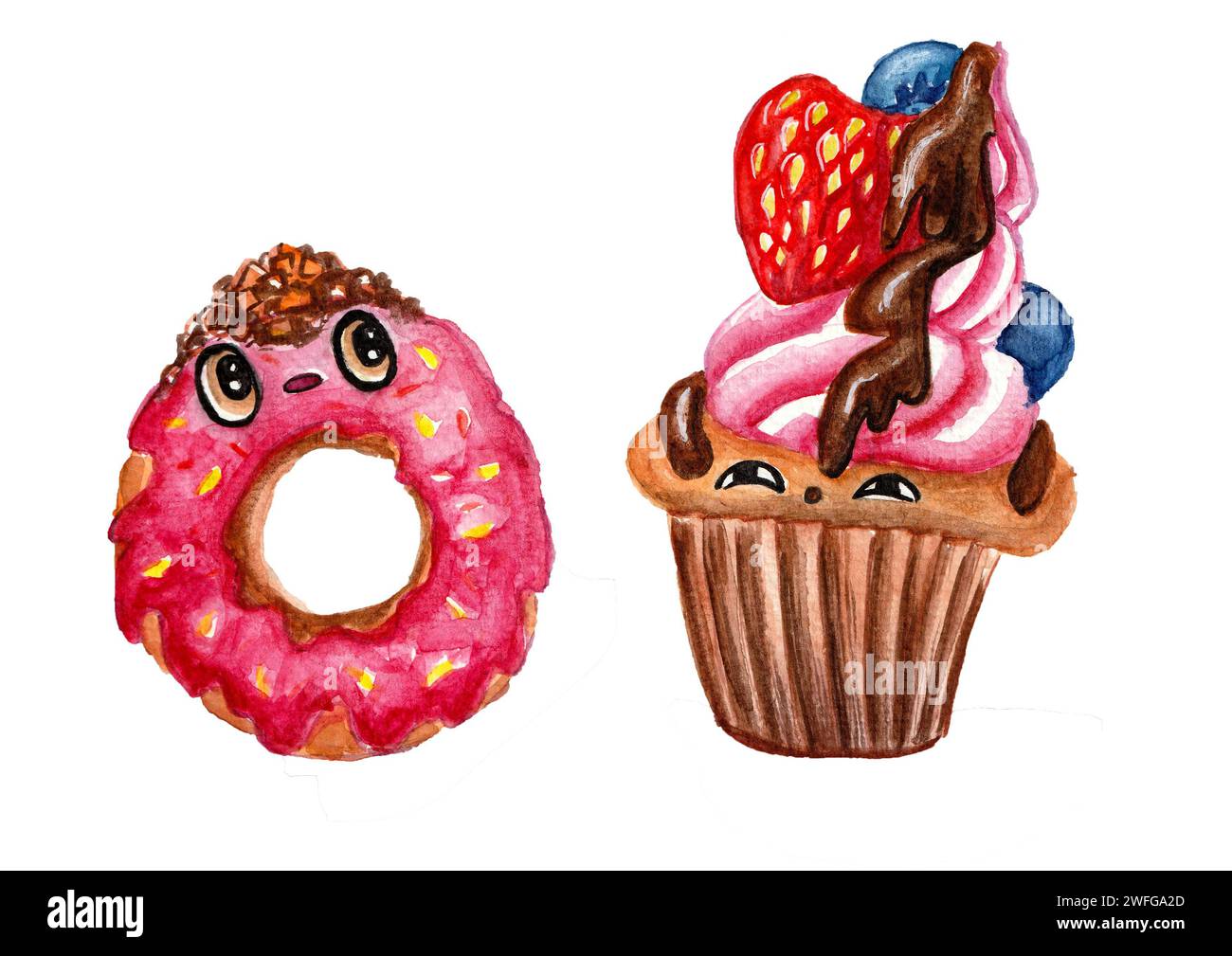 Funny donut character chocolate Cut Out Stock Images & Pictures - Alamy