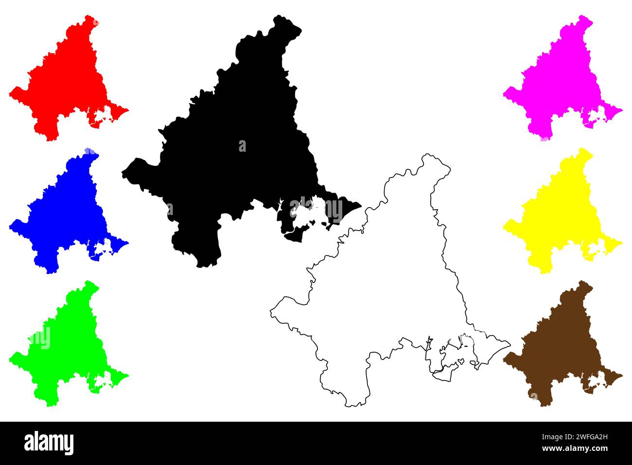 Chaozhou city (People's Republic of China, PRC) map vector illustration ...