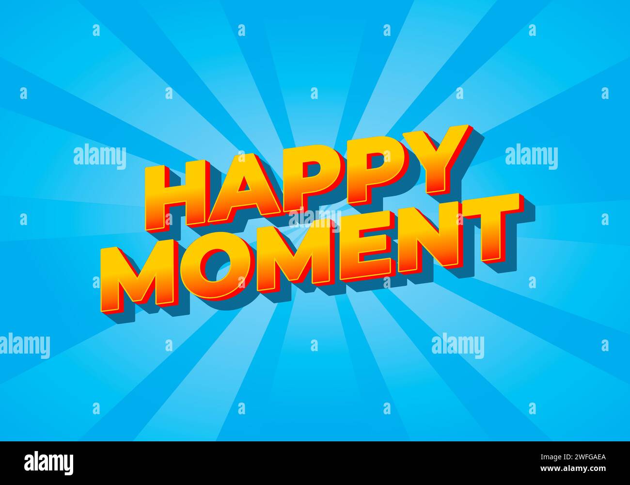 Happy moment. Text effect design in 3D style with eye catching color ...