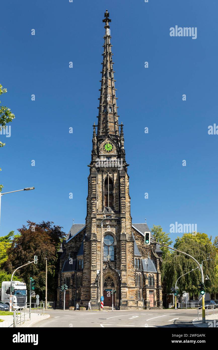 Neogotische Jakobikirche in Freiberg, Sachsen, Deutschland *** Neo ...