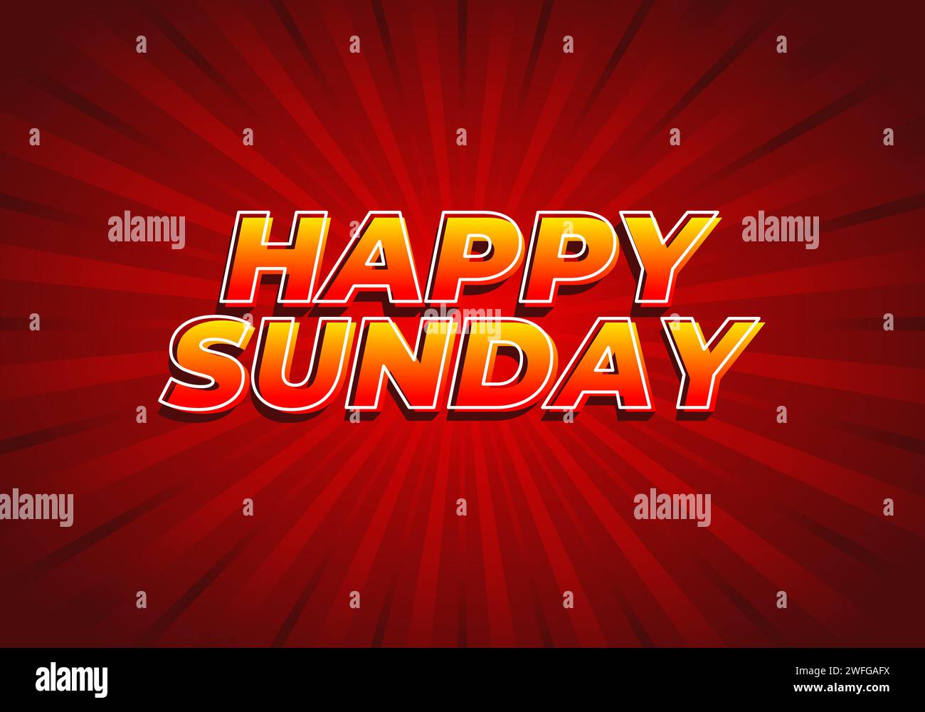 Happy sunday. Text effect design in 3D effect with eye catching color ...