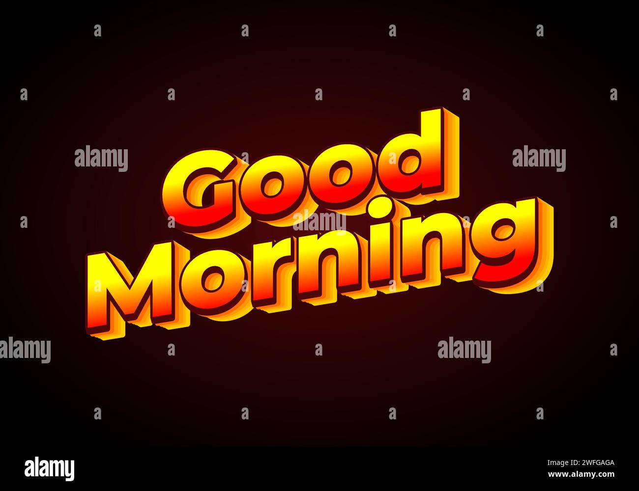 Good morning. Text effect design in 3D look. Gradient yellow red color ...