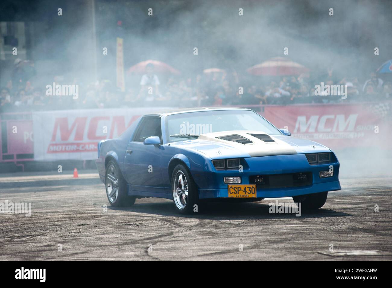 Bogota, Colombia. 27th Jan, 2024. A Chevrolet Camaro Z28 drifts during ...