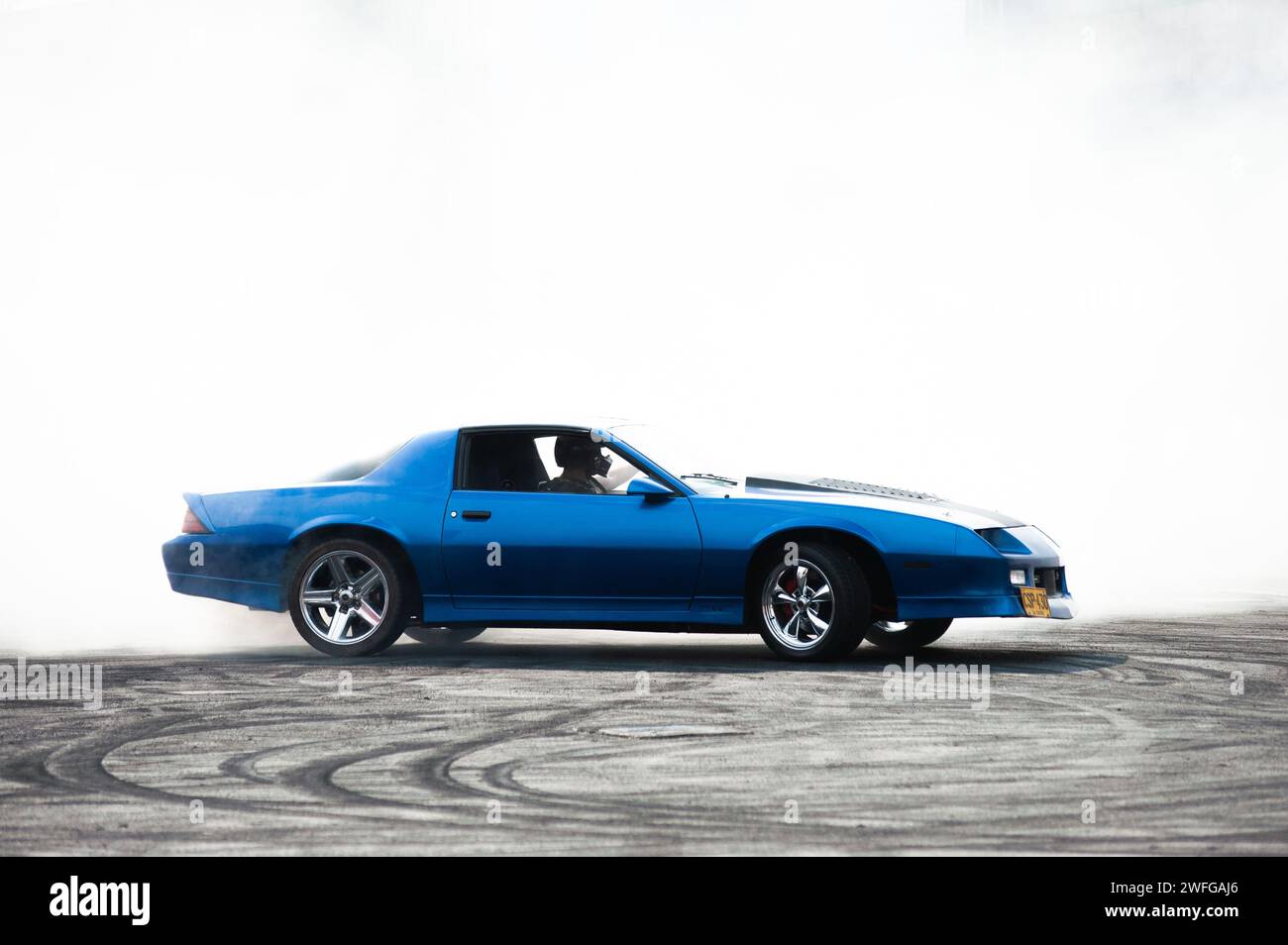 Bogota, Colombia. 27th Jan, 2024. A Chevrolet Camaro Z28 drifts during ...