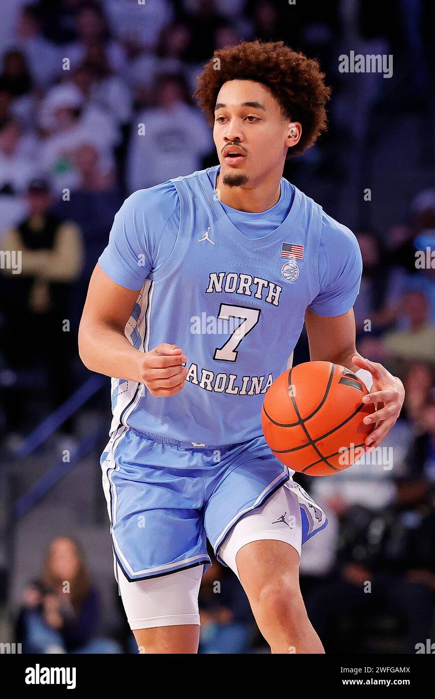 North Carolina guard Seth Trimble drives down court during the first ...