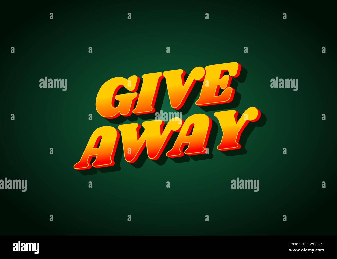 GIVE AWAY. Text effect design in 3D style with eye catching color Stock ...