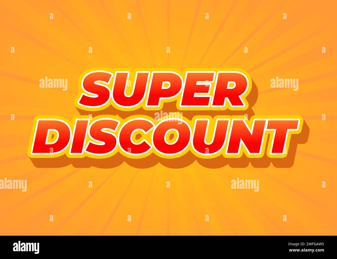 Super discount. Text effect design in 3D look. Red color. Yellow background Stock Vector Image ...
