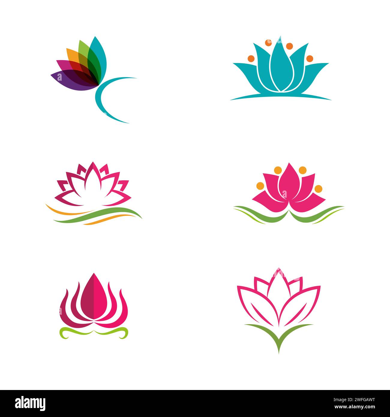 beauty lotus flower vector icon design template Stock Vector Image ...