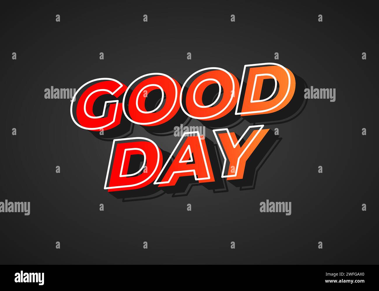 Good day. Text effect design in 3D look. Red yellow gradient color ...