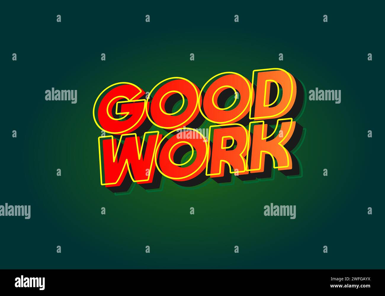 Good work. Text effect design in 3D style with eye catching color Stock ...