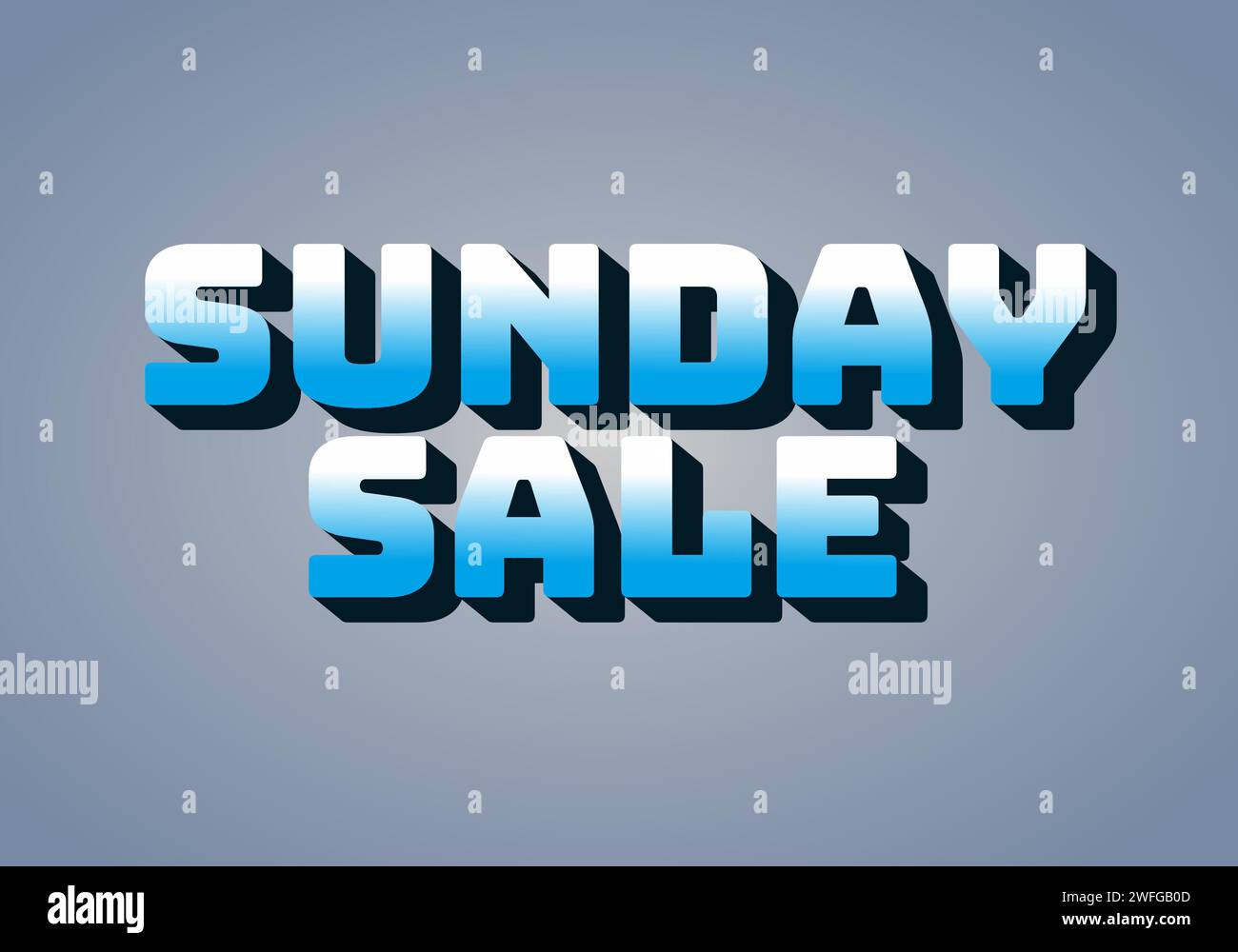 Sunday sale. Text effect design in 3D style and eye catching colors ...