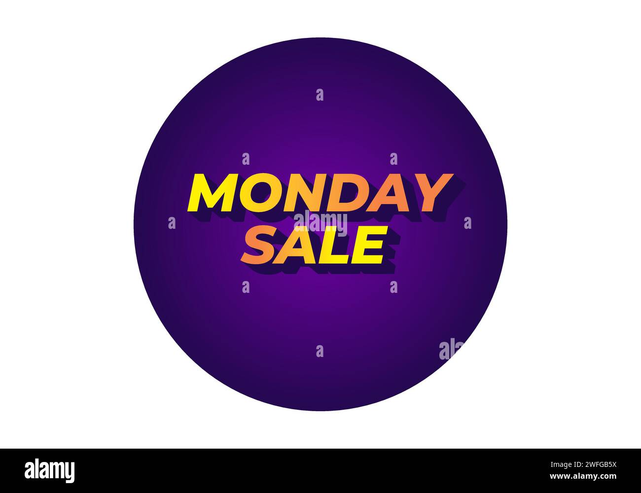 Monday sale. Text effect design in 3D style with eye catching colors ...
