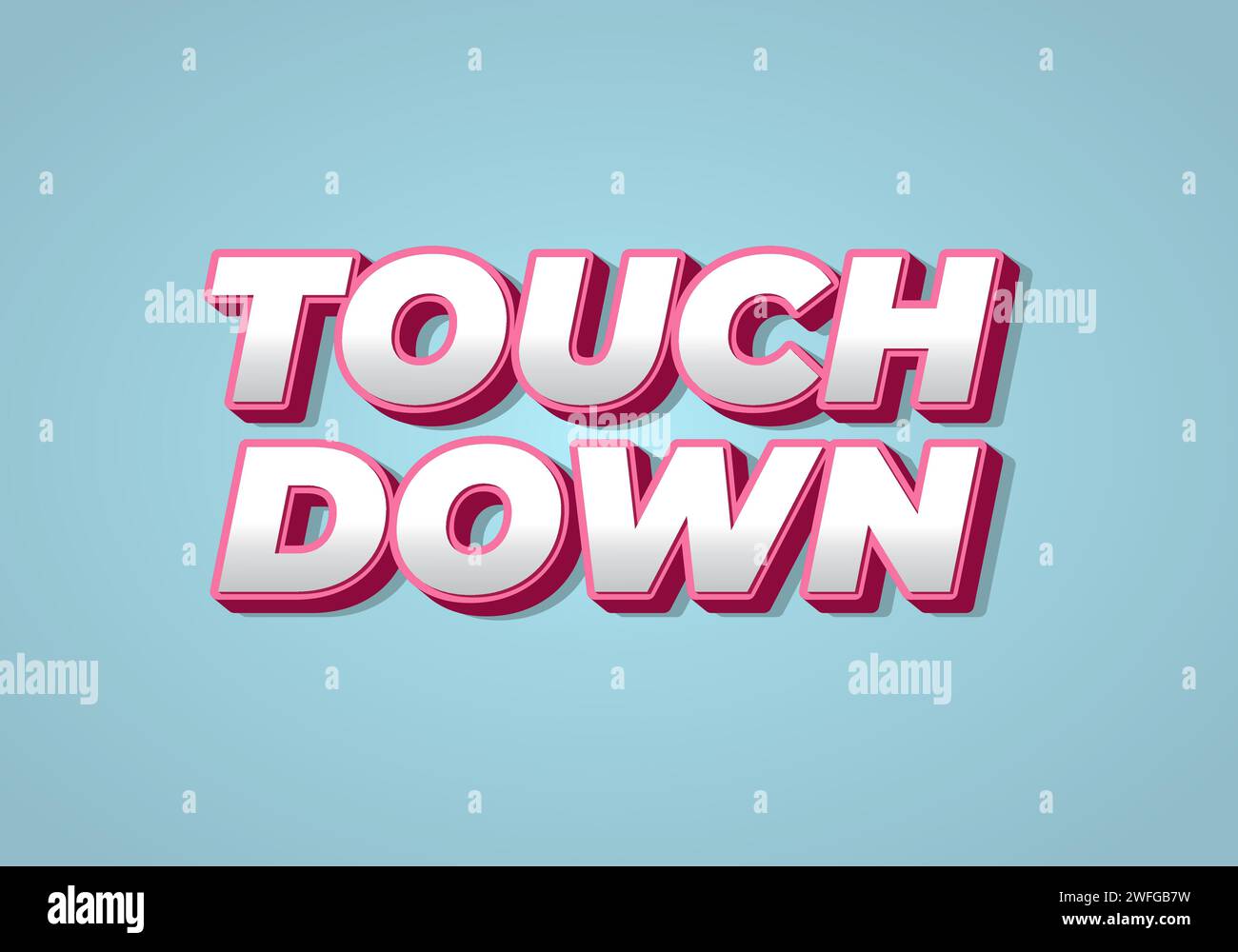 Touch down. Text effect design in eye catching color with 3d look ...