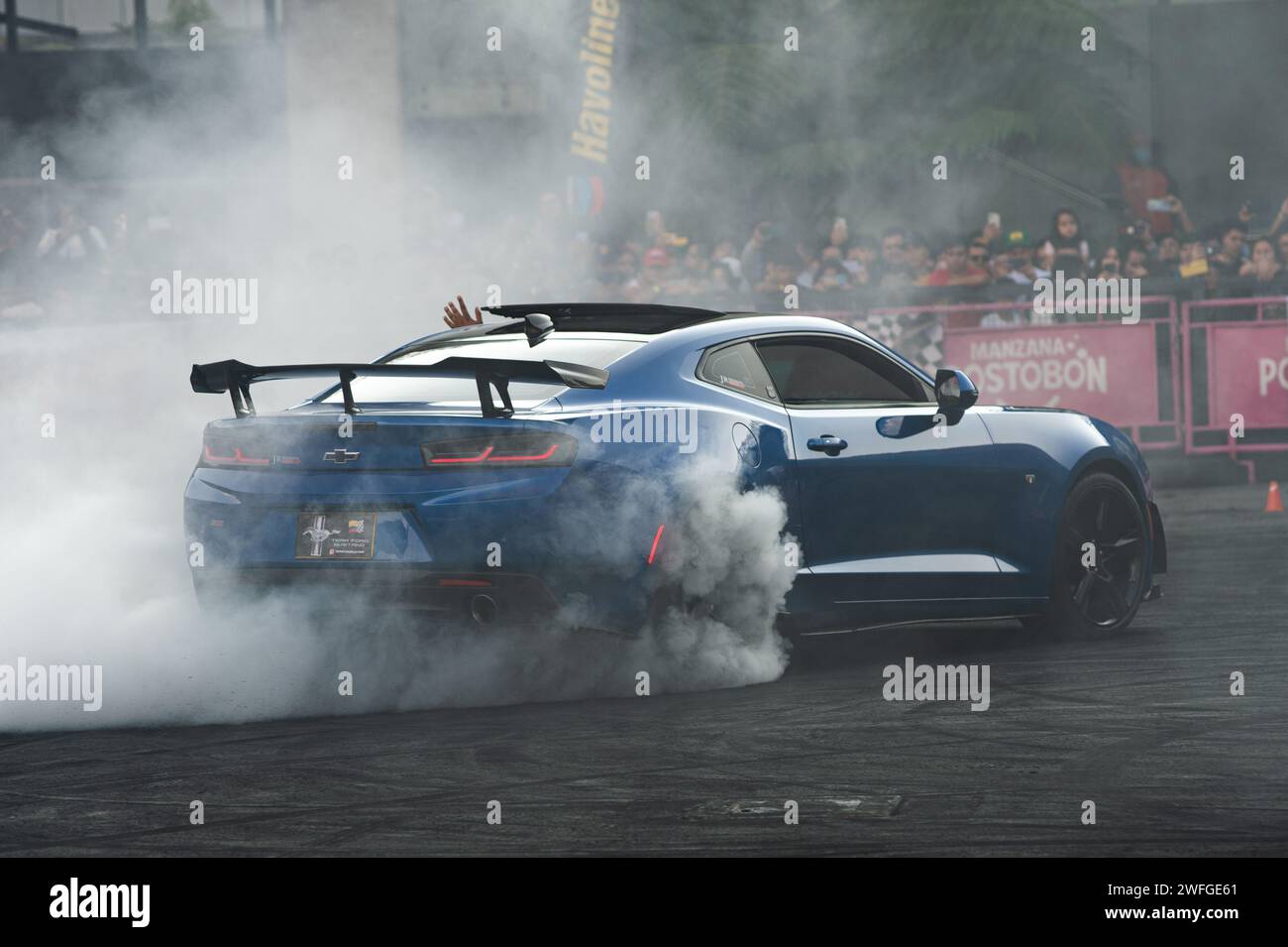 Bogota, Colombia. 28th Jan, 2024. A Chevrolet Camaro is performing at a ...