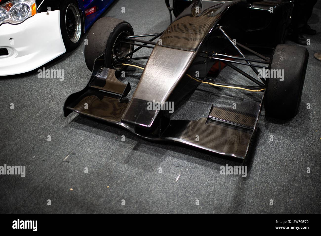 Bogota, Colombia. 28th Jan, 2024. Prototype race cars are being ...