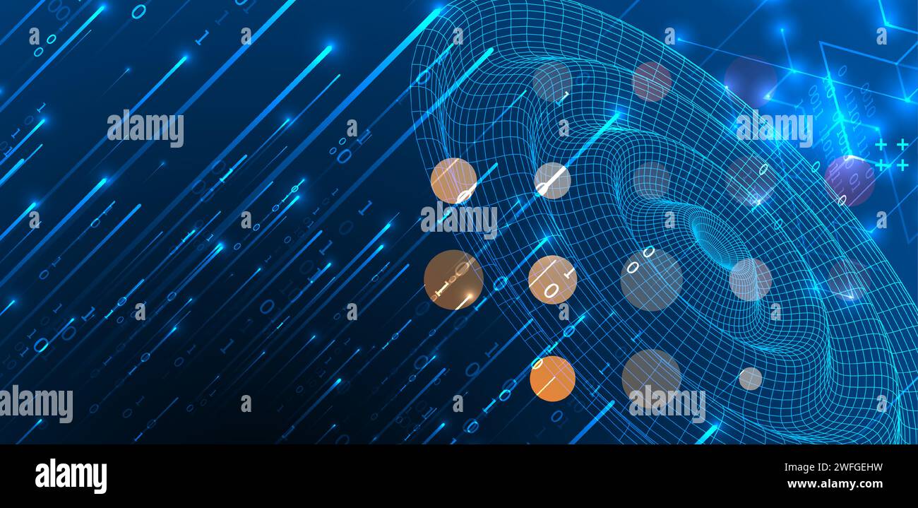 Futuristic technology background. Plexus structure Big data network visualization concept. Hand ...