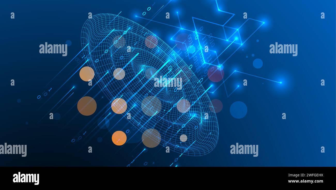 Futuristic technology background. Plexus structure Big data network visualization concept. Hand ...