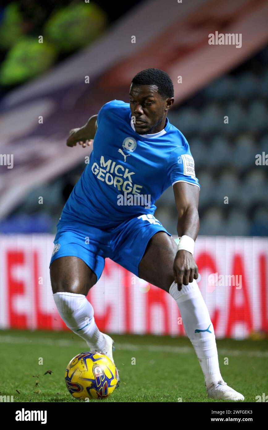 Peterborough, UK. 30th Jan, 2024. Ephron Mason-Clark (PU) at the ...