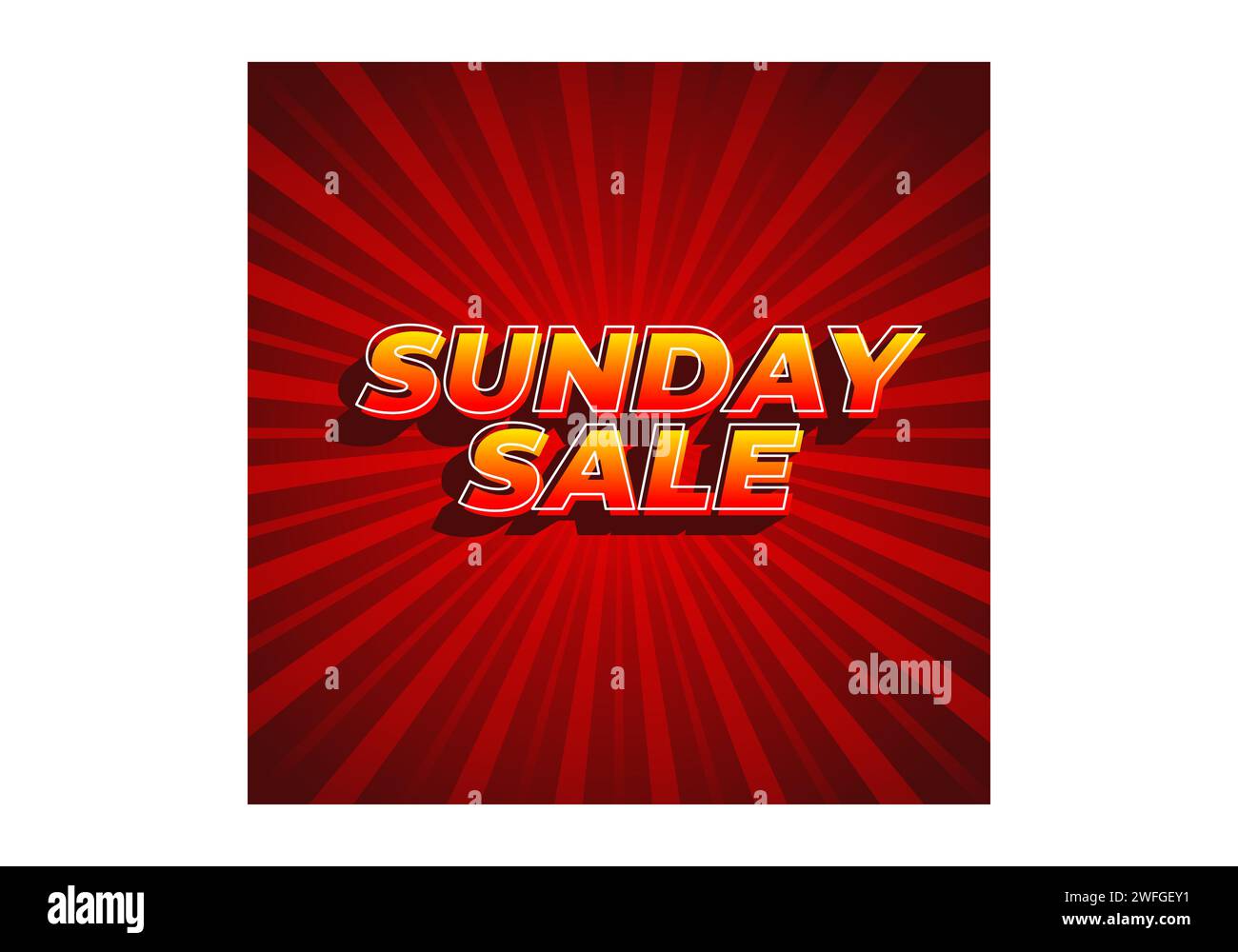 Sunday sale. Text effect design in 3D style and eye catching colors ...