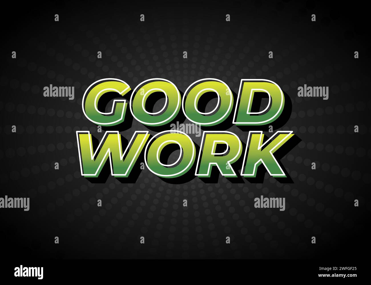 Good work. Text effect design in 3D style with eye catching color Stock ...