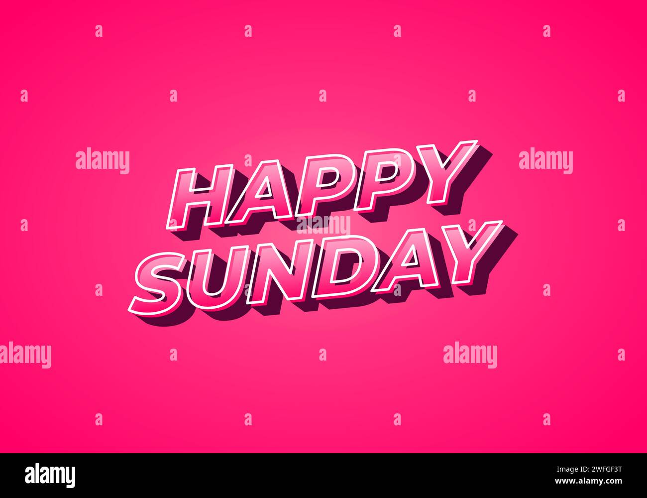 Happy sunday. Text effect design in 3D effect with eye catching color ...