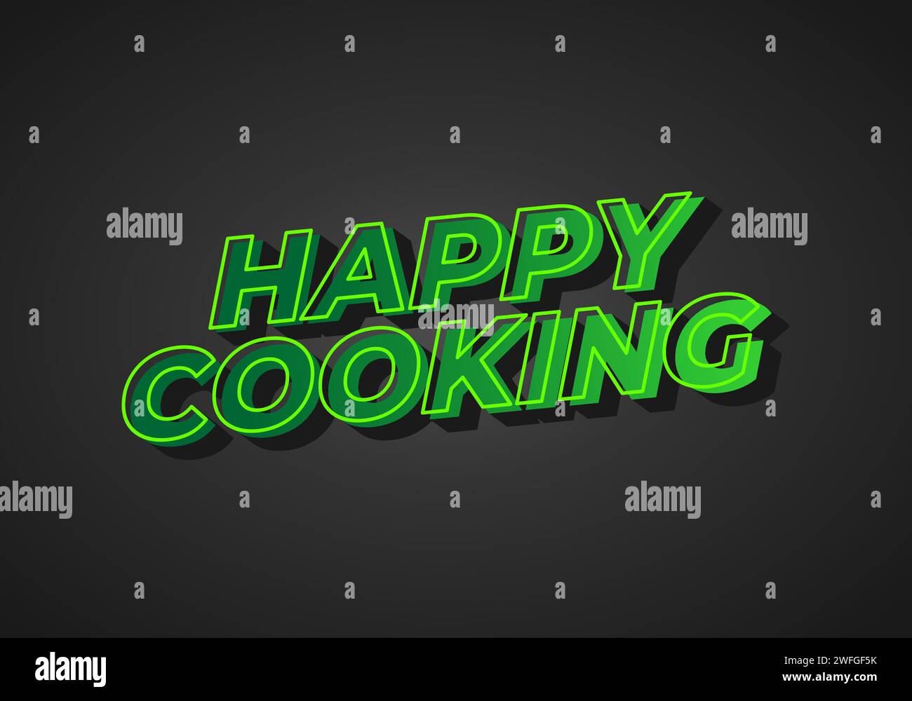 Happy cooking. Text effect design in 3D look. Eye catching color Stock ...