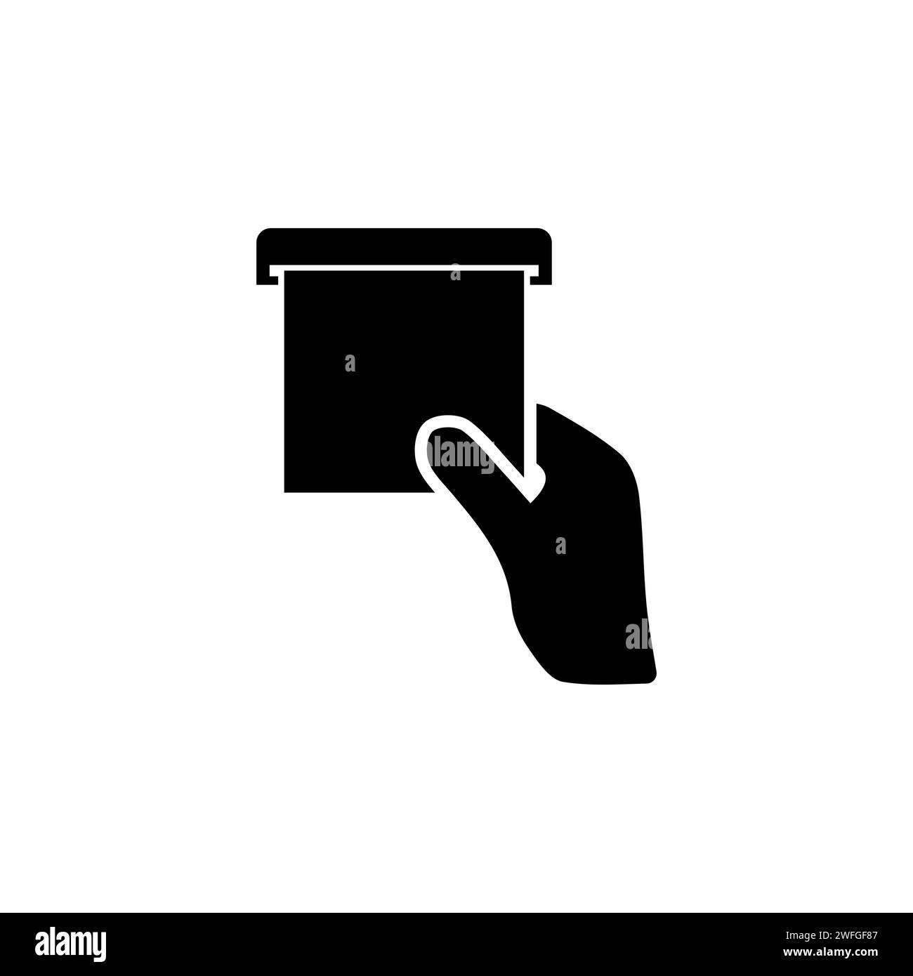 Toilet Paper and Hand flat vector icon. Simple solid symbol isolated on ...