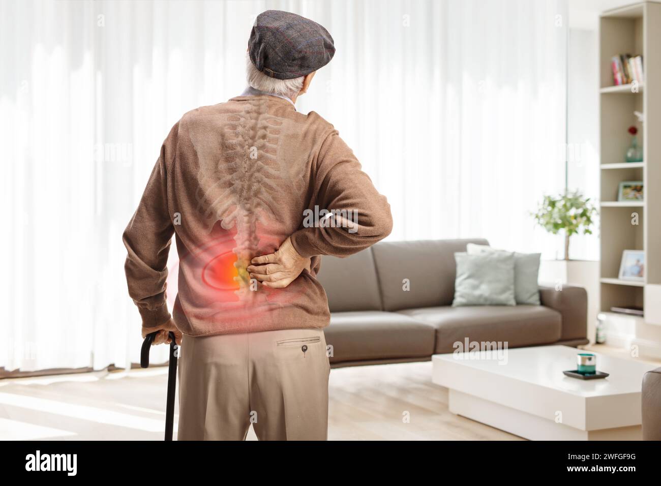 Back view elderly male hi-res stock photography and images - Alamy