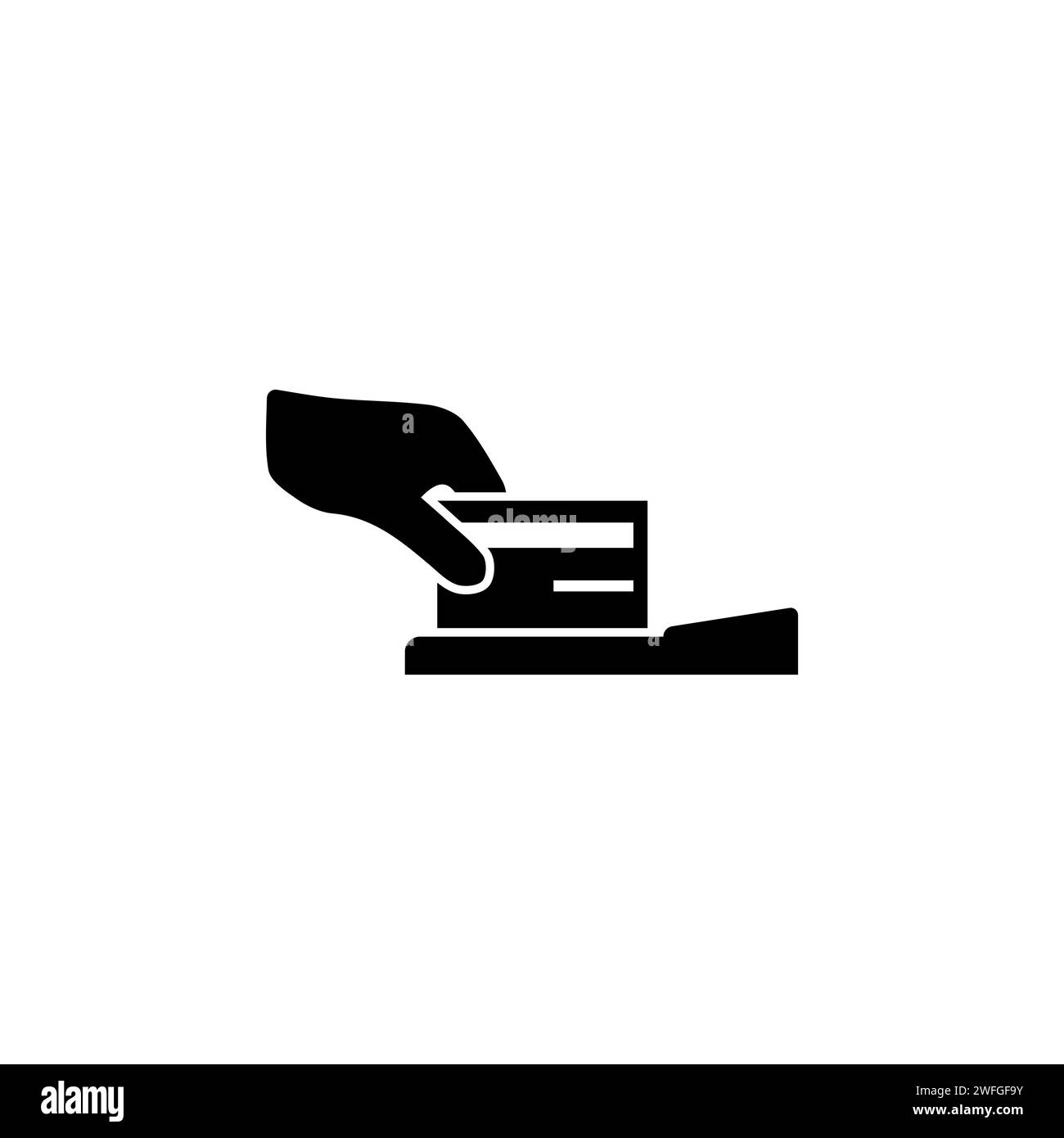 Businessman Hand Holding Credit Card flat vector icon. Simple solid ...