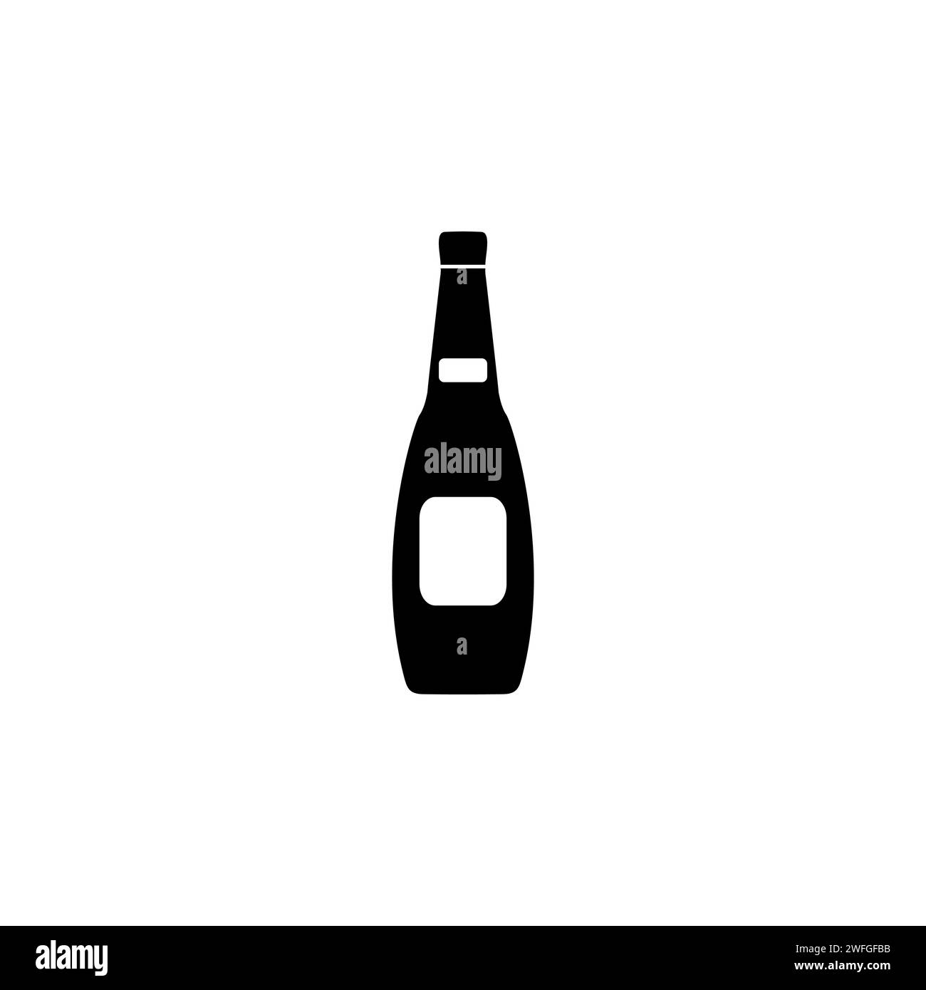 Prosecco bottle flat vector icon. Simple solid symbol isolated on white ...