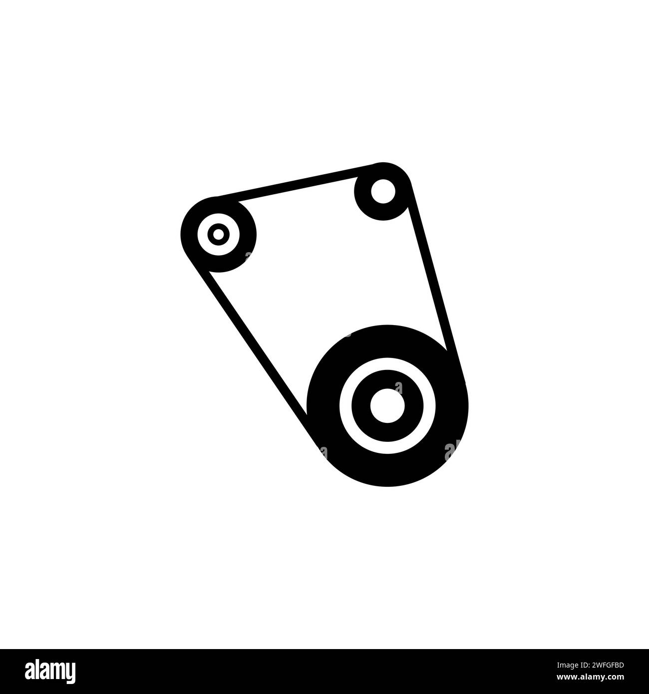 Timing Belt, Generator Strap flat vector icon. Simple solid symbol isolated on white background ...