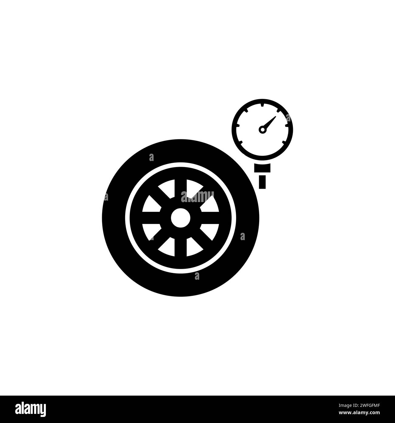 Tire Pressure Gauge flat vector icon. Simple solid symbol isolated on white background Stock ...