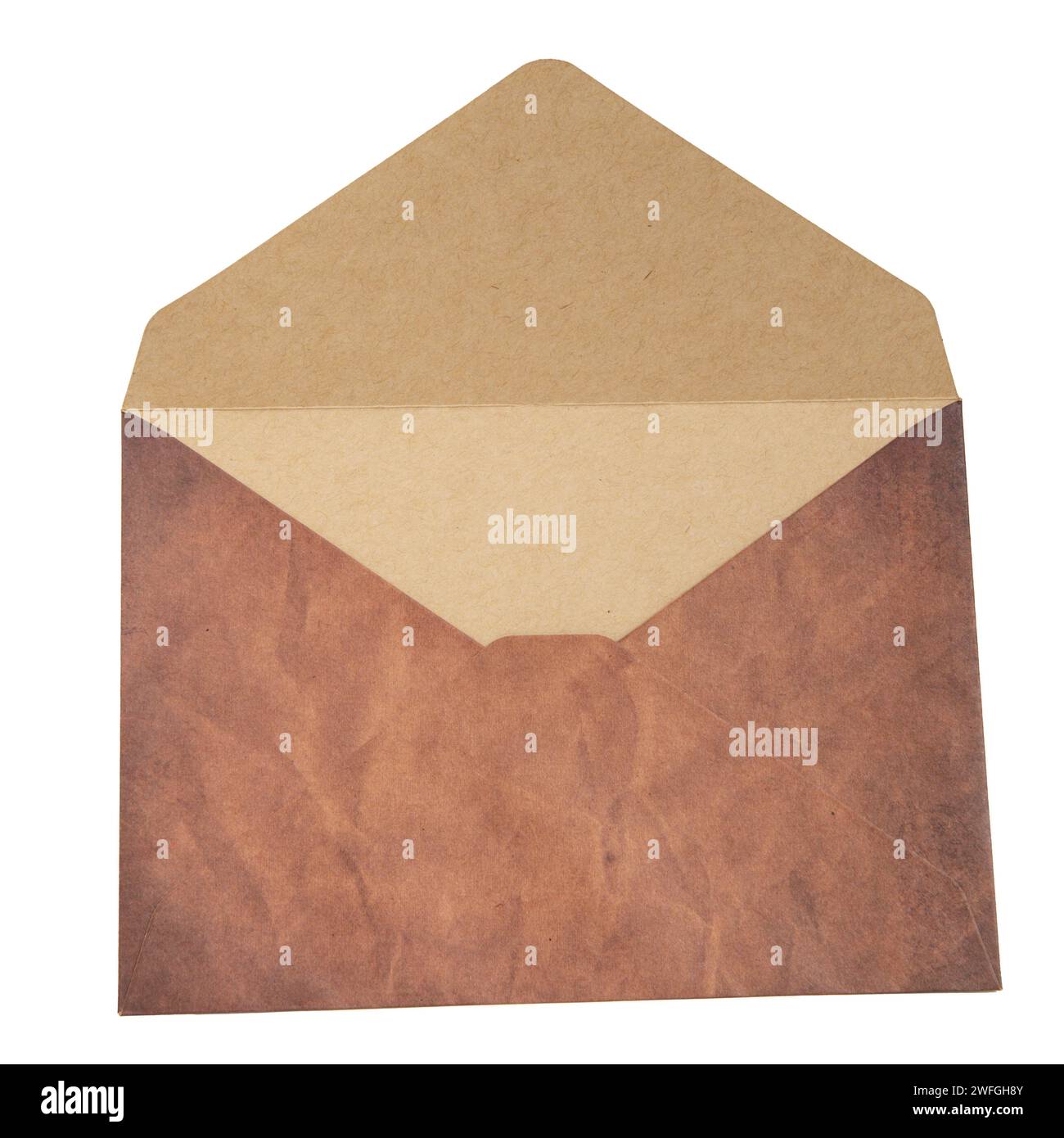 Craft brown paper envelope for mail isolated on the white background ...